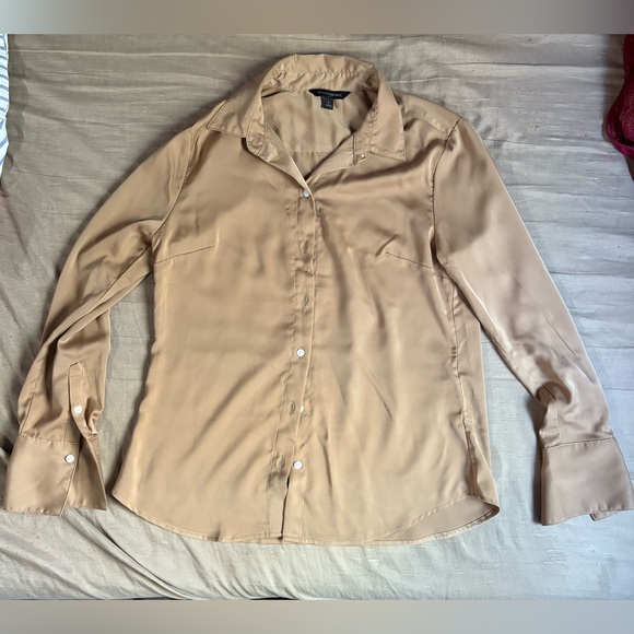 Banana Republic | Tops | Banana Republic Tan Button Up Blouse | Poshmark